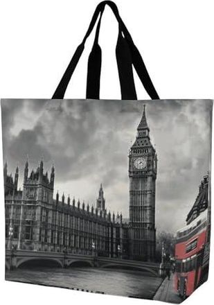 Generic Londres Sac Courses D&eacute;contract&eacute; Tote Bag R&eacute;utilisable Sac A Main Femmes Pour Plage Voyage Travail