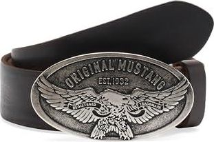 Mustang Jeans Ceinture en cuir pour homme 40 mm, marron fonc&eacute;, taille unique