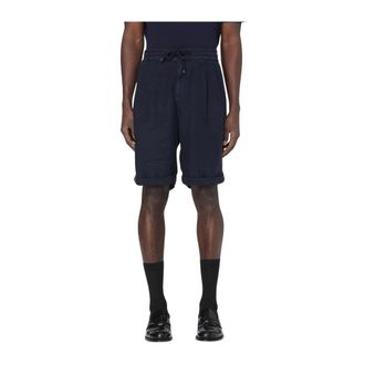 Brunello Cucinelli Homme, Shorts, Bleu, Taille: 3XL Shorts Casual en Lin Bleu Homme