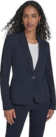 Tommy Hilfiger Blazer Tommy en serg&eacute; avec Un Bouton pour Femme, Bleu Nuit fonc&eacute;, 40