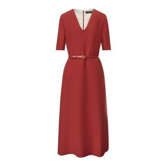Fabiana Filippi Pull col en V avec empi&egrave;cements en dentelle - Femme - Robes - Rouge - Taille: 34 FR