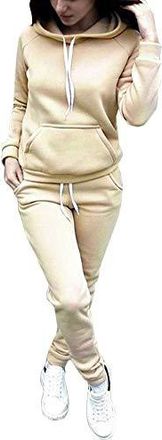 Onsoyours Combinaison De Sport pour Femme Survêtement Jogging Costume Manches Longues Haut À Glissière + Pantalon Femme Loisirs 2 Pièces Pull À Capuche Vêtement