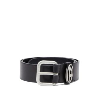 Diesel Homme, Accessoires, Noir, Taille: 85 CM Ceinture en cuir Oval-D avec logo