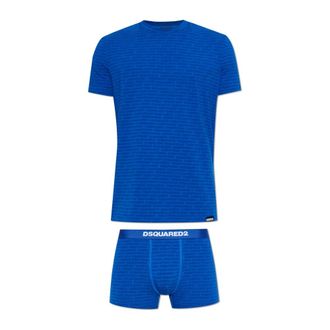 Dsquared2 Homme, Vêtements de nuit et de détente, Bleu, Taille: S Ensemble : boxers et T-shirt de la collection Sous-vêtements