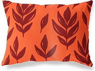 Bonamaison Le Jardin du Lin Kissen Zierkissenbezug Orange-Bordeaux Kissenbezug, Weich Bequem, Für Zuhause Autos Büro Sofa Wohnzimmer Couch Schlafzimmer Dekor, 35