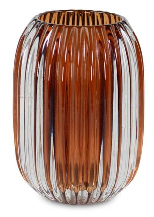 Riffelmacher & Weinberger Riffelmacher Votivkerzenglas Doppelwand | Glas Honig/Braun | 9&times;13 cm | Windlicht Weihnachten | 19854