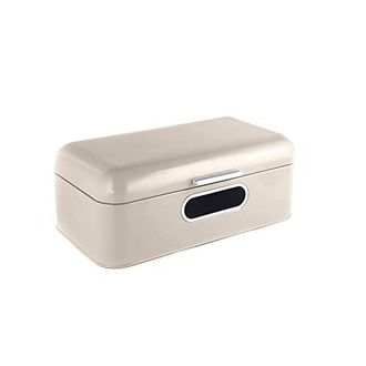 Echtwerk Echtwerk stilvoller Brotkasten, Retro-Brotbox aus Metall mit Sichtfenster, Platzsparende Aufbewahrungsbox, Creme, 42,5 x 23,8 x 17 cm