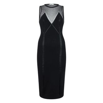 Elisabetta Franchi Strickkleid mit Transparenzdetails - - Dresses - Damen - Schwarzk - M