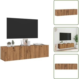 vidaXL vidaXL Meuble TV mural ch&ecirc;ne artisanal 120x30x30 cm bois ding&eacute;nierie