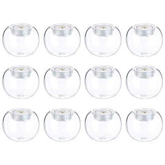Nuptio Nuptio 12 Pi&egrave;ces Bougeoirs Chauffe-Plat Porte-Bougie Verre Table &Agrave; Bulles Bougeoir Votif Clair Centres Table pour No&euml;l D&eacute;corations F&ecirc;te Mariage dhallo