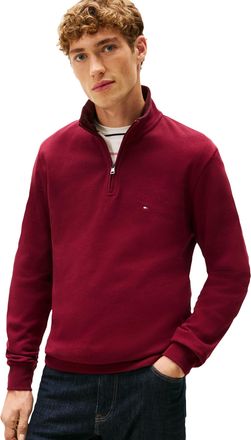 Tommy Hilfiger Herren-Sweatshirt, mittelschwer, gerippt, 1/4-Rei&szlig;verschluss, Deep Rouge, XX-Large
