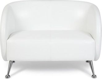 hjh OFFICE Lounge Sofa ST. Lucia Kunstleder 2-Sitzer Sofa mit weicher Polsterung, besonders bequem, 713401, Wei&szlig;