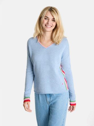 Lieblingsst&uuml;ck Strickpullover MaraL mit V-Ausschnitt, gestickte Details