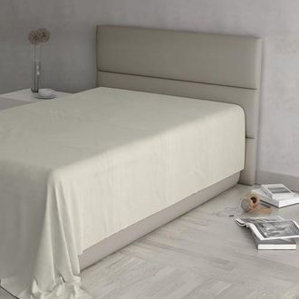 Italian Bed Linen Max Color Bettlaken, 100% Baumwolle, einfarbig, Creme, Einzelbett 150 x 300 cm