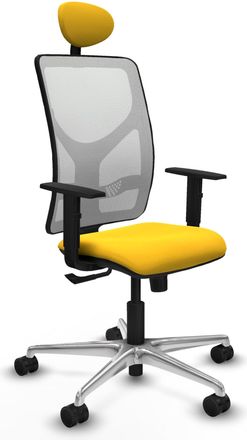 Piqueras y Crespo Einfacher Schreibtischstuhl mit 1D-Armlehnen, h&ouml;henverstellbarer Lendenwirbelst&uuml;tze und festem Kopfteil, ausgestattet mit 3 Positionen und Schneidscha