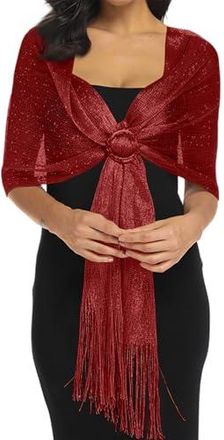 Generic &Eacute;charpe pour femme - &Eacute;tole pour robe de soir&eacute;e avec effet paillet&eacute; et franges - &Eacute;charpe de soir&eacute;e pour occasions festives - En mat&eacute;riau l&eacute;ger - Access