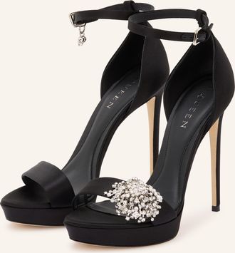 Alexander McQueen Mcqueen Plateau-Sandaletten Mit Schmucksteinen schwarz