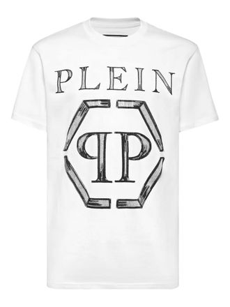 Philipp Plein t-shirt Strass Hexagon - Blanc