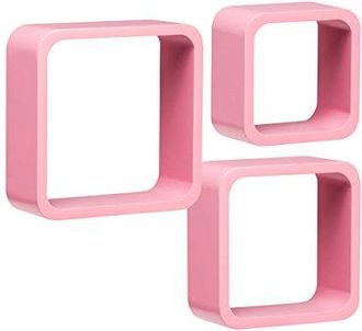 Premier HomeOffice Wandregal 3er Set rosa
