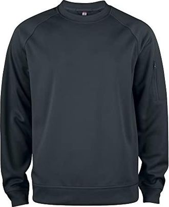 Clique Sweat-shirt à col rond homme femme unisexe Basic Active Roundneck en polyester doux résistant au lavage pour randonnée, randonnée, voyage, loisirs, No
