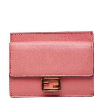 Fendi Pre-owned &Eacute;tui carte Baguette en cuir - Femme - Pre-owned - Rose - Taille: ONE Size