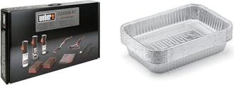 Weber Reinigungsset Emaille-Gasgrills, Multi & 6415 Small 7-1/2-Inch-by-5-inch Aluminum Drip Pans, Set of 10