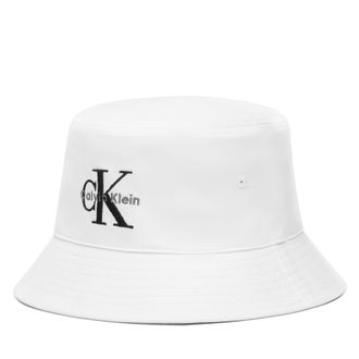 Calvin Klein Hut Calvin Klein Monologo Embroidery Bucket Hat LV04G5020G Wei&szlig;