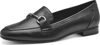 Marco Tozzi Damen Loafer ohne Absatz aus Kunstleder Elegant, Schwarz (Black), 40