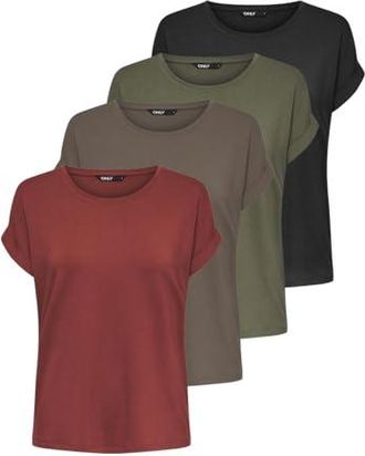 Only Haut Onlmoster pour Femme, Lot de 4 (Pomme épicée, Gris, Caribou, Kalamata), 3XL