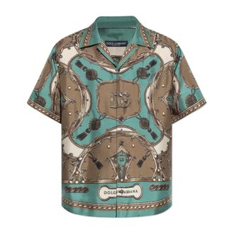 Dolce & Gabbana Homme, Chemises, Vert, Taille: M Chemise en soie avec poche