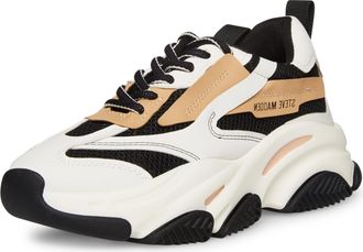 Steve Madden Damen Besitz Sneaker, Schwarz/Braun, 37 EU