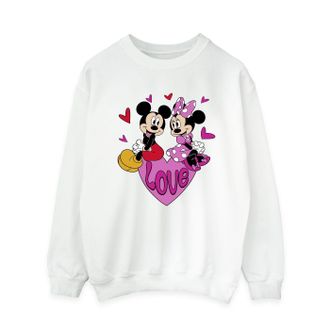 Disney Love Hearts Sweatshirt f&uuml;r Damen (Wei&szlig;)