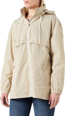 Tommy Hilfiger Damen Windbreaker Jacke mit Kapuze, Beige (Light Sandalwood), XL