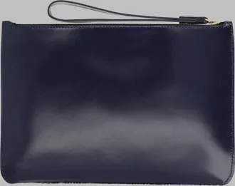 Sophie Hulme Womens Leather Pouch Blue Clutch Bags