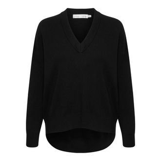 Inwear Schwarzer V-Ausschnitt Strickpullover - - Knitwear - Damen - Schwarzk - 2XL