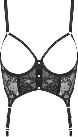 Maison Close bustier Jeux Magnétiques à porte-jarretelles - Noir