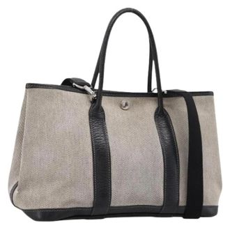 Herm&egrave;s Sac cabas vintage Pre-owned en toile - Femme - Pre-owned - Gris - Taille: ONE Size