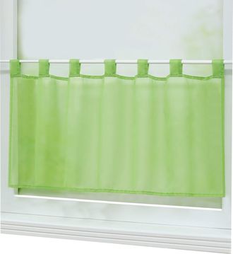 Joyswahl Scheibengardine Voile Bistrogardine »Eva« Unifarbige Kurzstore Transparente Gardine Stores HxB 30x120cm Grün 1er Pack