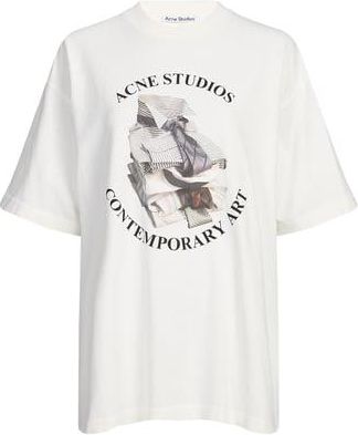 Acne Studios T-shirt oversize imprim&eacute; &agrave; col rond en coton organique