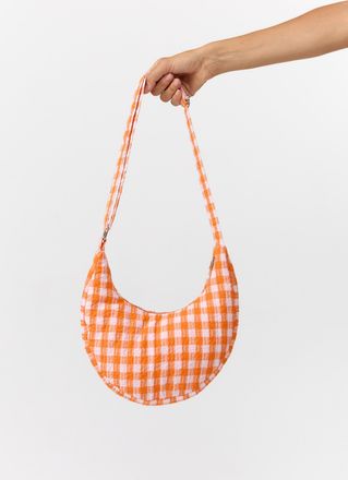 Suite13lab Damen vegan Moonbag Janno Check Orange