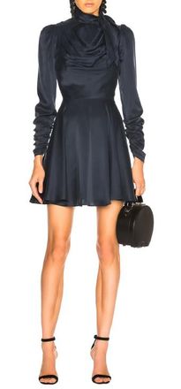 Zimmermann French Navy Silk Scarf Swing Dress Size XS