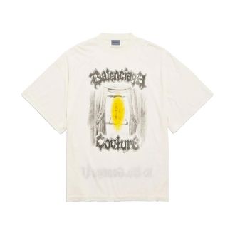 Balenciaga Salon de Couture Geformtes T-Shirt - - Tops - Damen - Wei&szlig; - M
