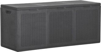 vidaXL Garten-Aufbewahrungsbox 270 L Schwarz PP Rattan vidaXL
