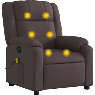 vidaXL Massagesessel Dunkelbraun Stoff vidaXL