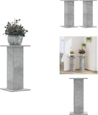 vidaXL Pflanzenständer 2 Stk. Betongrau 30x30x60 cm Holzwerkstoff - Pflanzenständer - Blumenständer - Blumentopfständer - Topfständer
