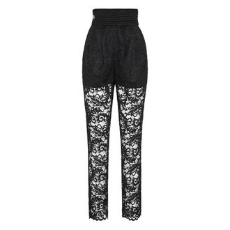 Philipp Plein Spitzen-Hose mit weitem Bein - - Trousers - Damen - Schwarzk - M