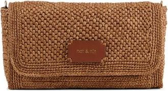 Nat & Nin Sac &agrave; bandouli&egrave;re en raphia et cuir