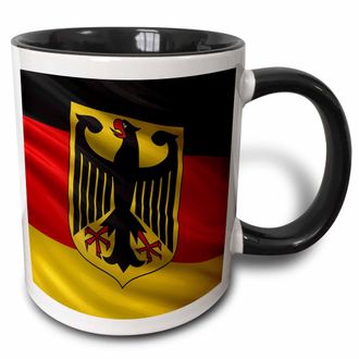 Generic Kaffeetasse Mit Henkel Keramik Tasse 330Ml, Flagge Deutschlands Mit Wappen Teetasse Keramik Für Freundin Tee Männer