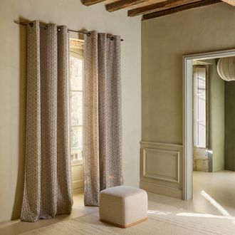 Madura Rideau &Agrave; Oeillets Dor&eacute;s Castin Naturel et taupe - NATUREL