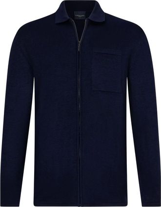 Cavallaro Homme, Pulls, Bleu, Taille: 2XL Malenio Polo Cardigan